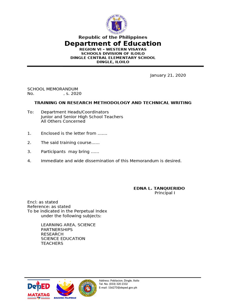 Research Methodology Training Memo | PDF