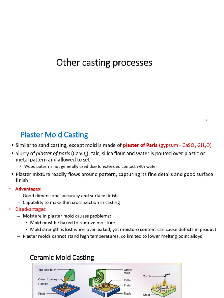PPP - 02 - Casting - Other Casting Methods - 2025 | PDF | Casting | Plaster