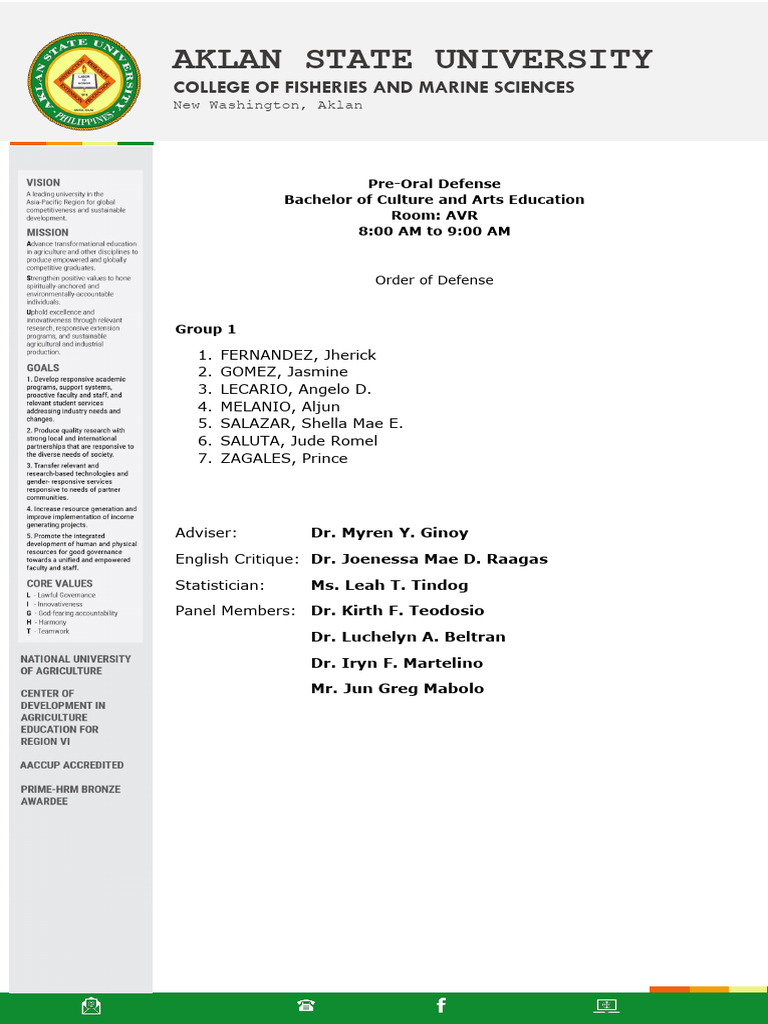 Order of Defense Pre Oral BCAED | PDF
