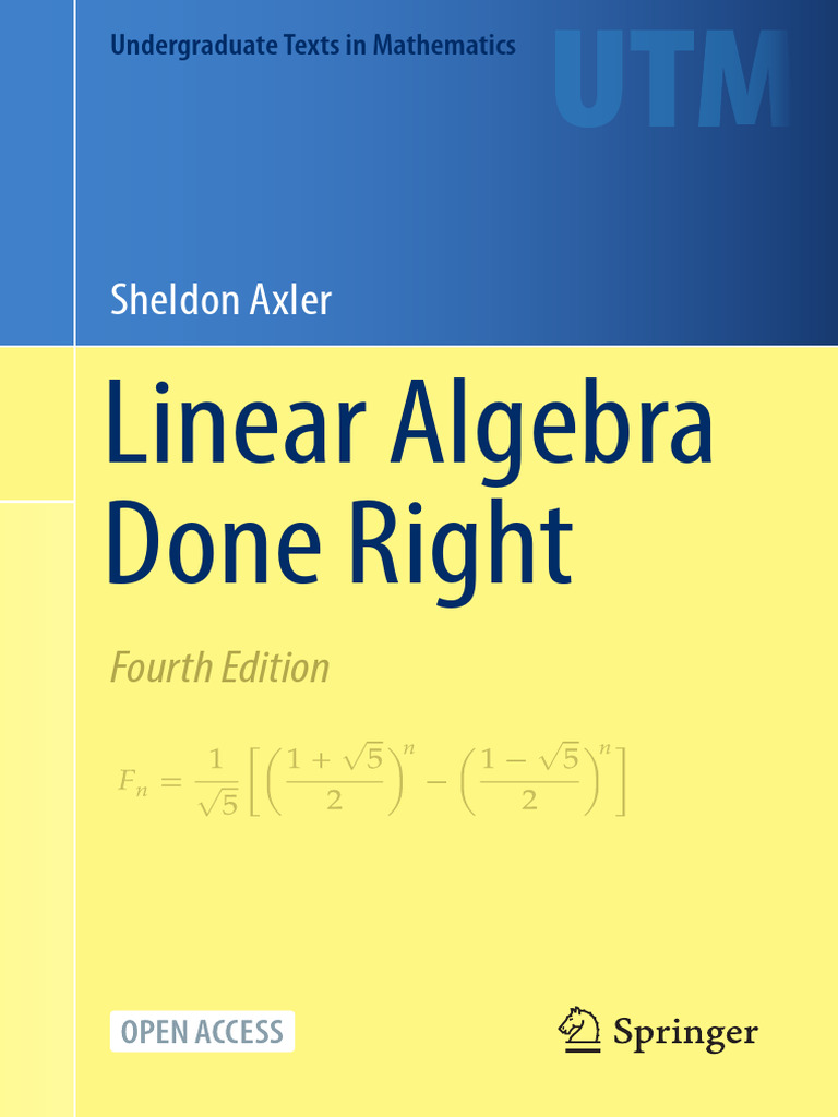 Axler | PDF | Eigenvalues And Eigenvectors | Linear Map