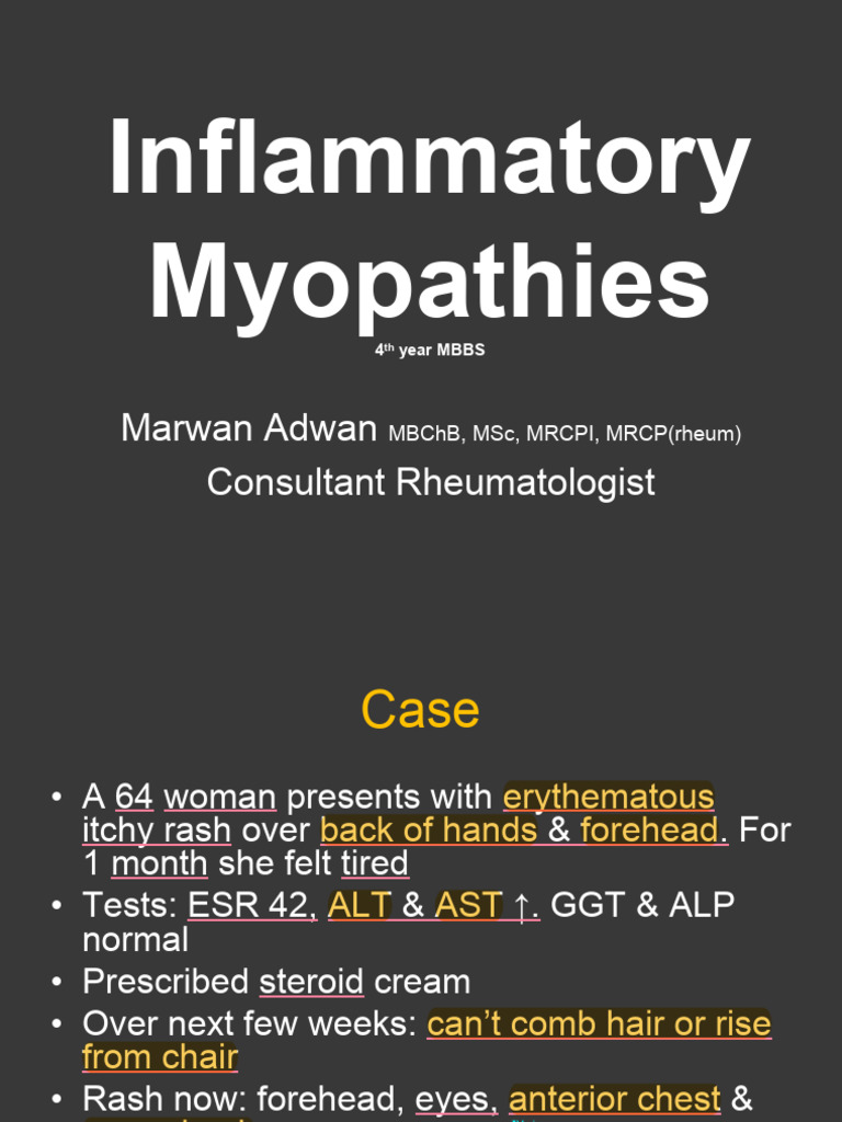 Inflammatory Myopathies Overview and Diagnosis | PDF | Medical ...