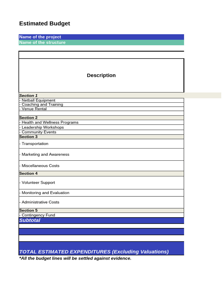 Project Budget Pdf Fundraising Economies