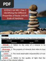 Mohs Hardness Scale Worksheet | PDF | Minerals | Natural Materials