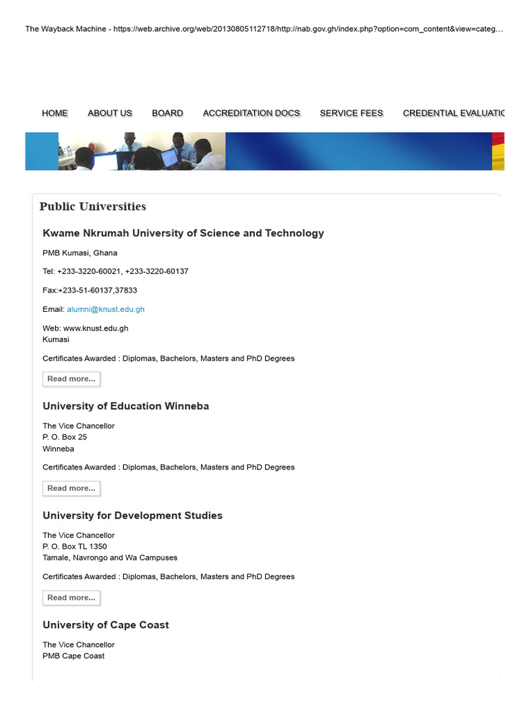 KNUST Accreditation by NAB Ghana | PDF