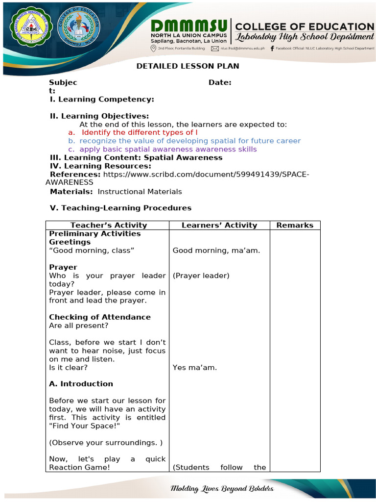 Final Lesson Plan | PDF | Learning | Lesson Plan