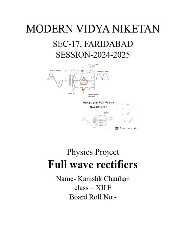 Full Wave Rectifier Project XII | PDF