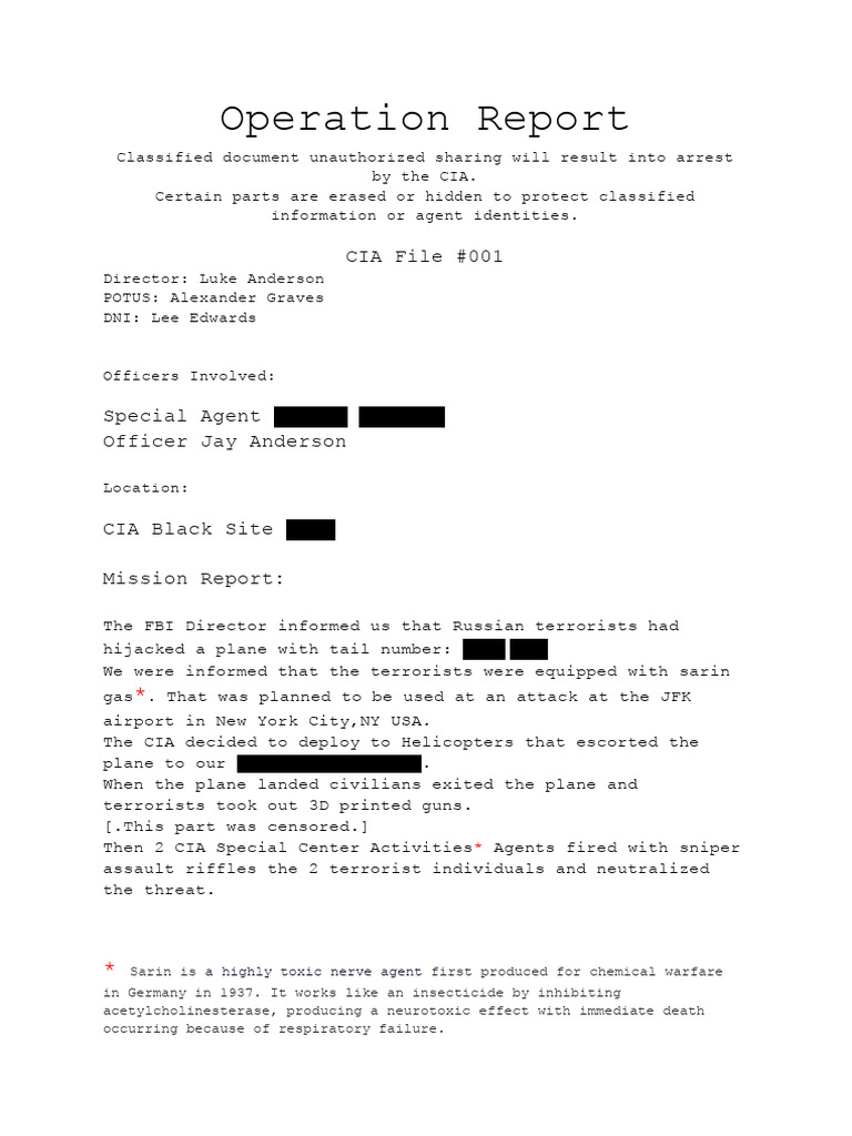 CIA Operation Report: Terrorist Threat Neutralized | PDF