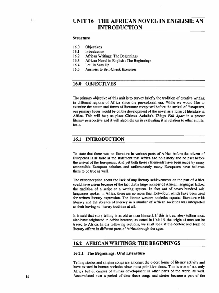 Introduction to the African Novel | PDF