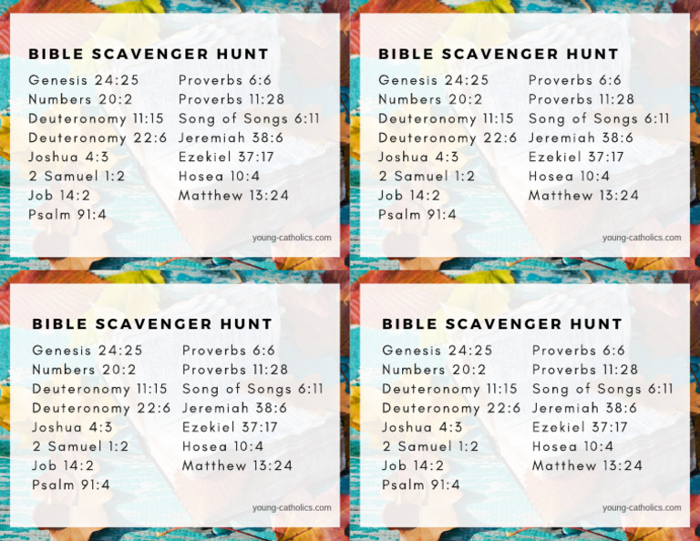 Bible Scavenger Hunt Cards | PDF