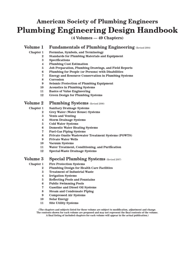 Plumbing Engineering Design Handbook Overview | PDF