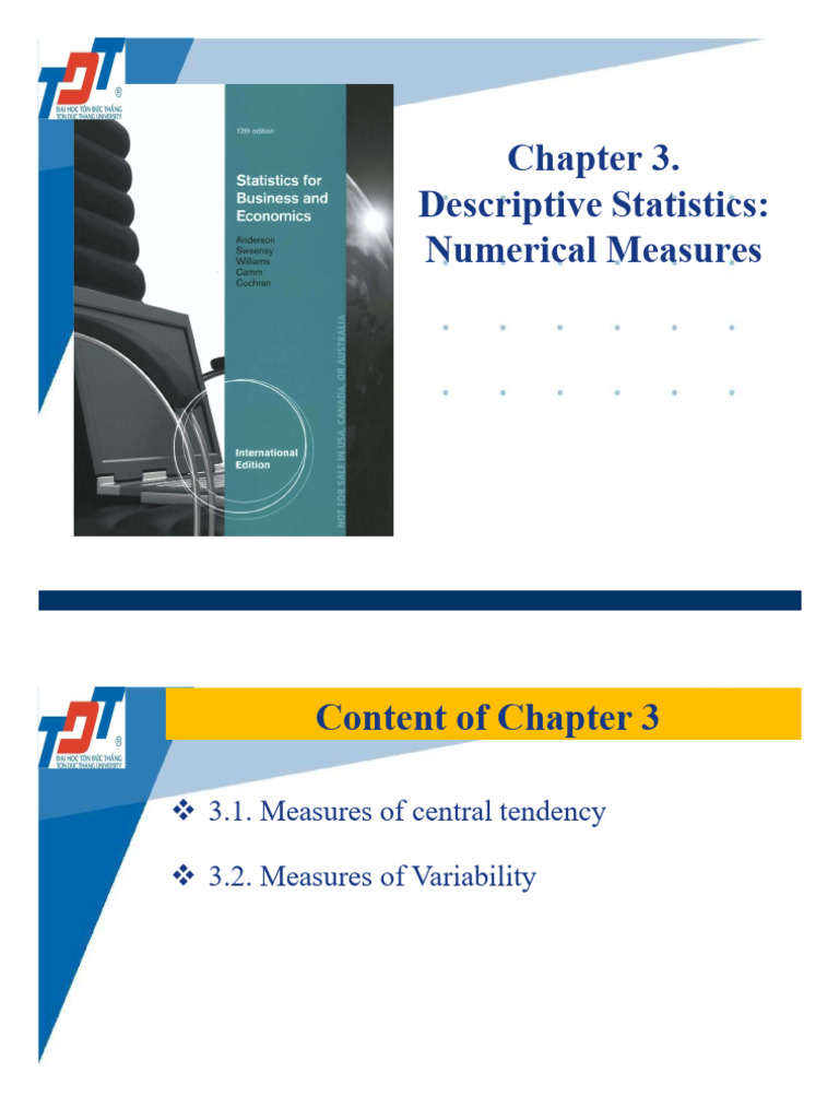 Chapter 03. Numerical Measures | PDF | Mode (Statistics) | Mean
