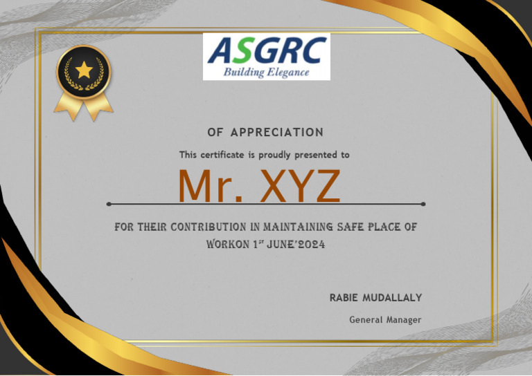 ASGRC Certificate of Appreciation | PDF