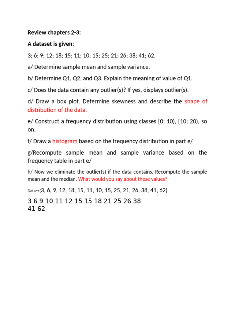 Statistical Analysis Of Given Dataset Pdf