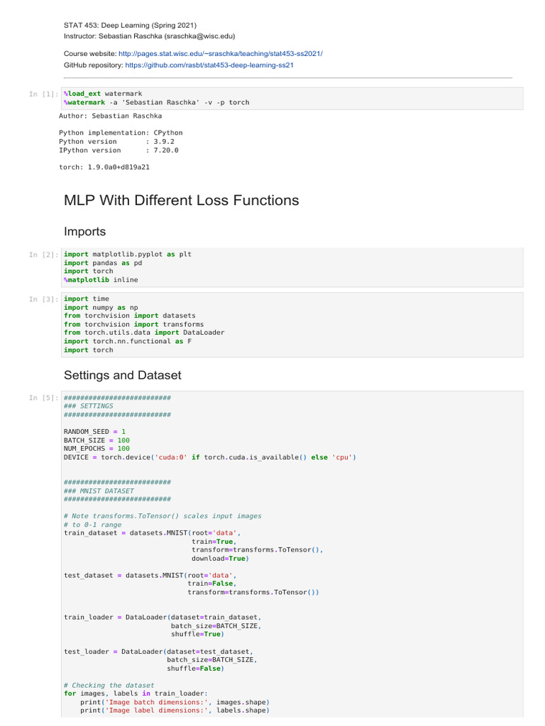 MLP Pytorch Softmax Crossentr | PDF | Machine Learning | Computational Neuroscience
