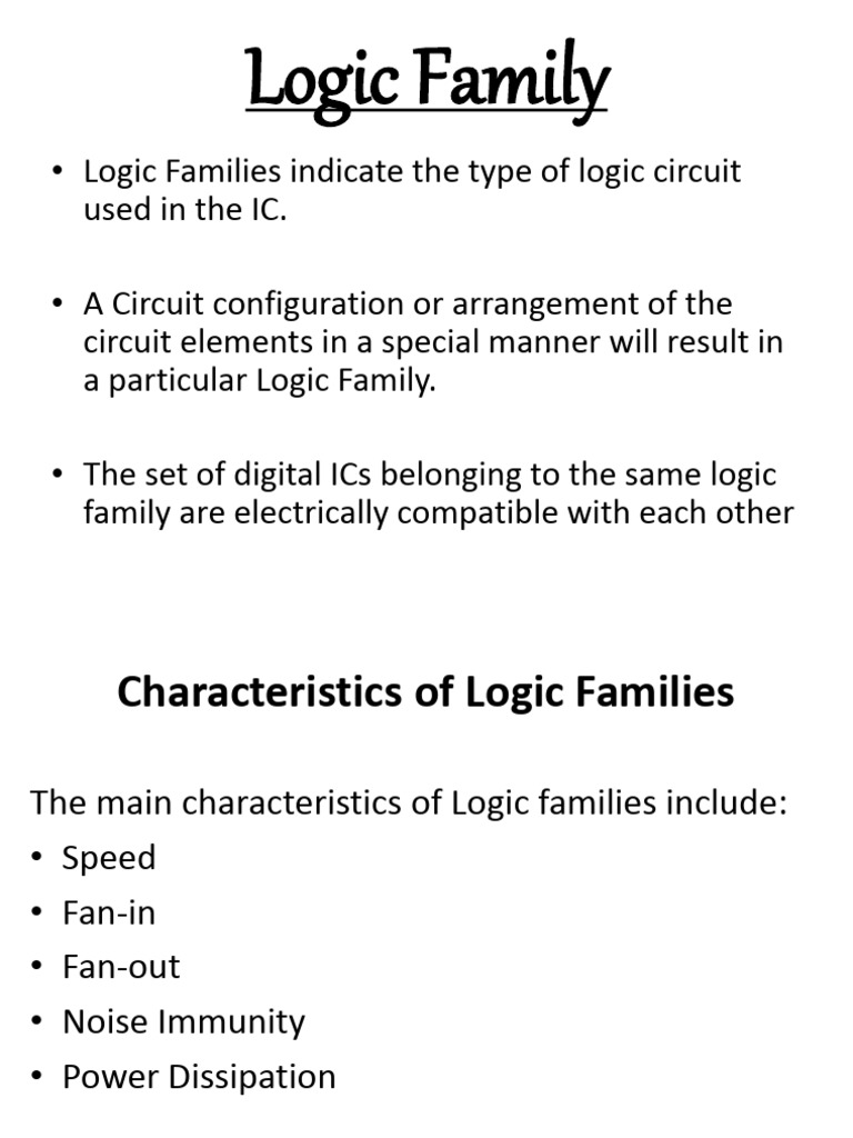 logic family | PDF | Mosfet | Logic Gate