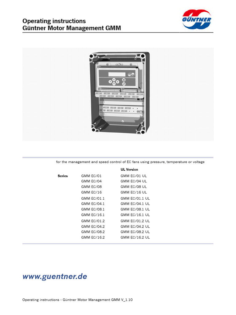 Guentner GMM EC Manual Version1.10 en | PDF | Mains Electricity | Power ...