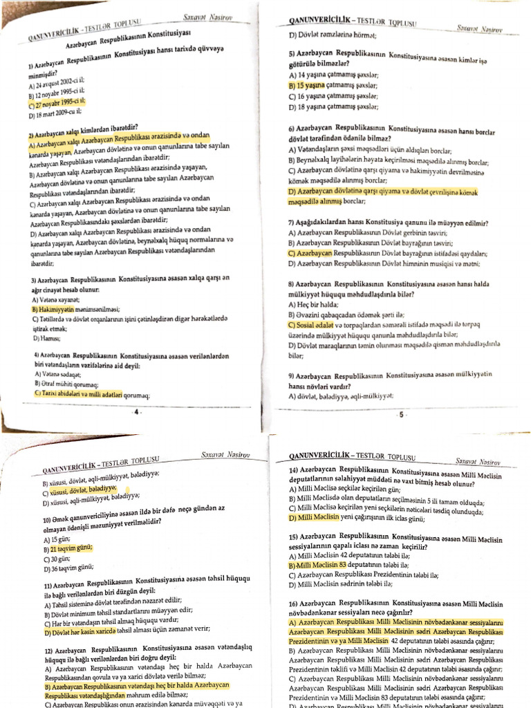 S.R.Konstıtusıya SUAL | PDF