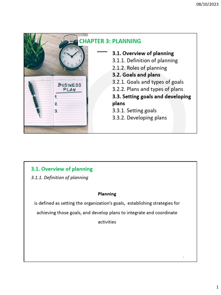 Slide chapter 3 | PDF | Goal | Strategic Planning