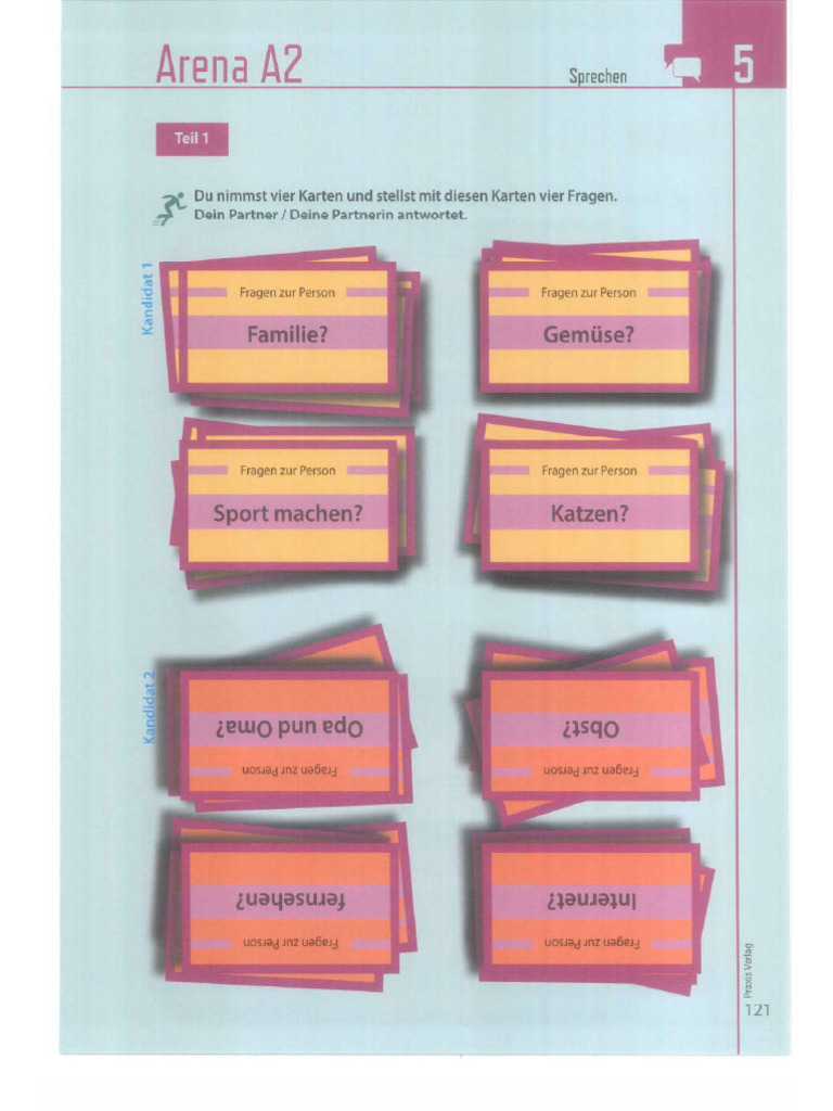 Arena A2 Testbuch Sprechen 3 Teile Test 5 | PDF