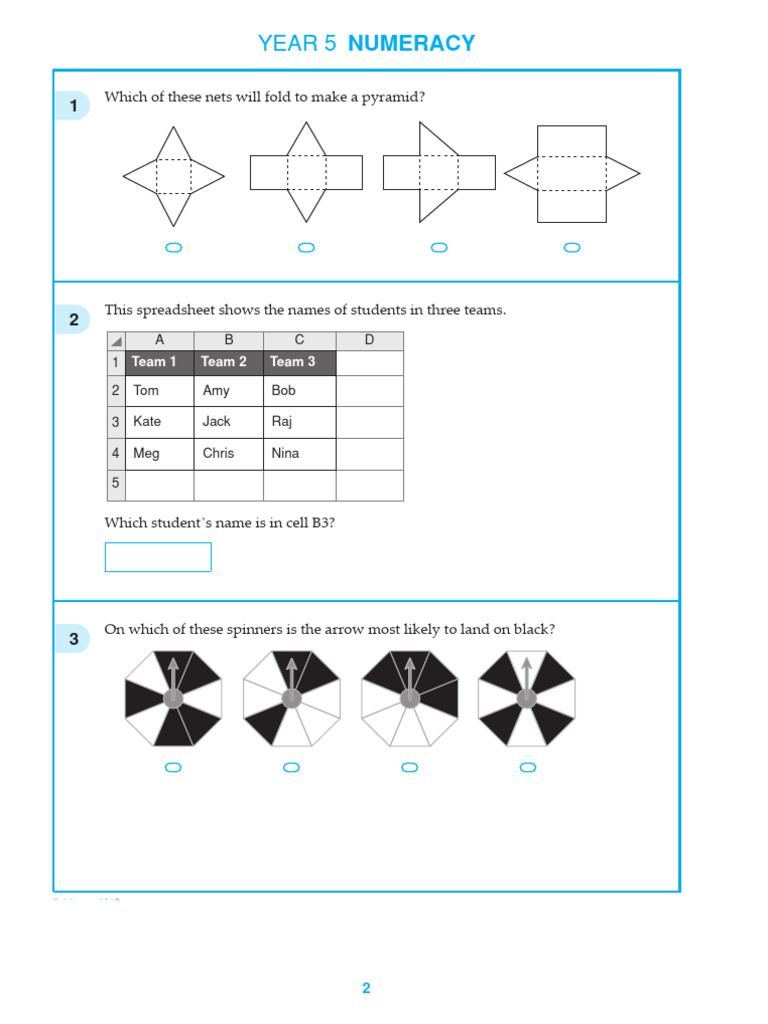 IN 5 NAPLAN 13 Final Test Numeracy Year 5 | PDF