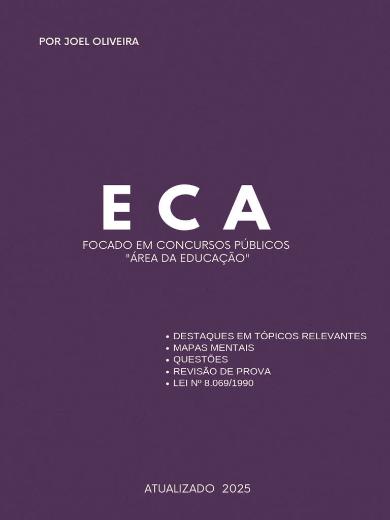 ECA: Questões e Revisão para Concursos 2025 | PDF | Direitos Autorais | Gravidez