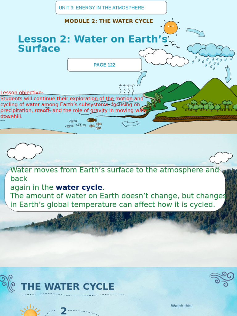 Unit 3 Lesson 2 Water On Earth's Surface | PDF | Water | Water Cycle