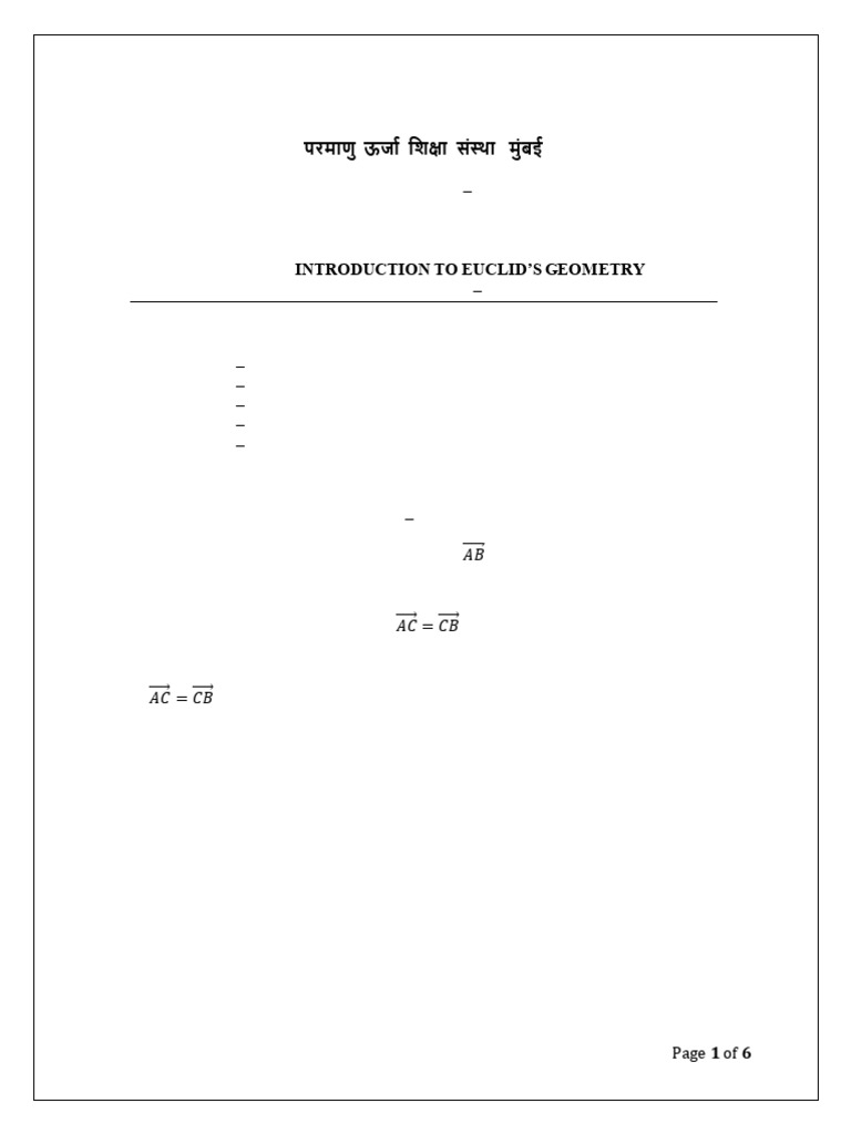 Class Ix-Maths - Ws1-Lesson 5-Euclid - S Geometry Aecs2 Mumbai | PDF | Line (Geometry) | Mathematics