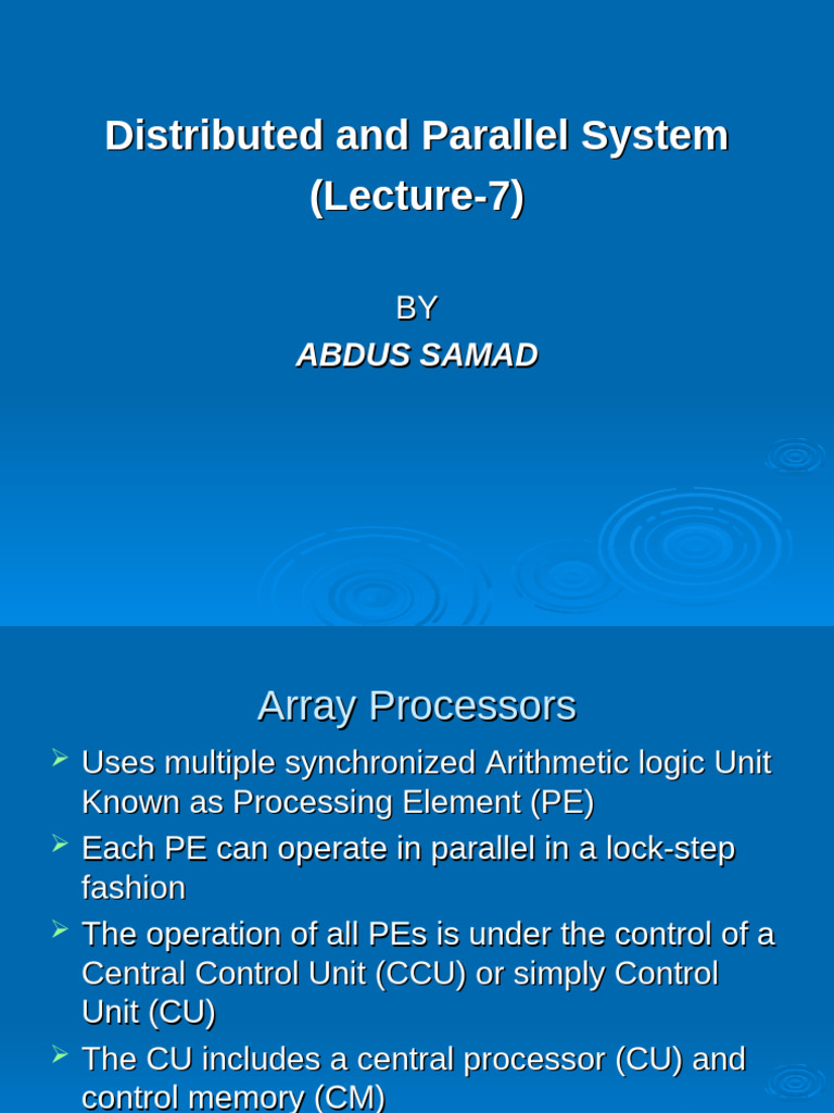 COE4590 7 Array Processor | PDF
