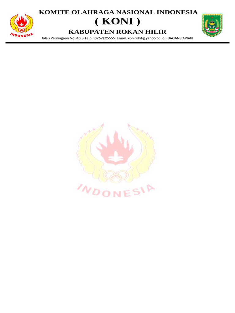 Kop Komite Olahraga Nasional Indonesia Koni | PDF