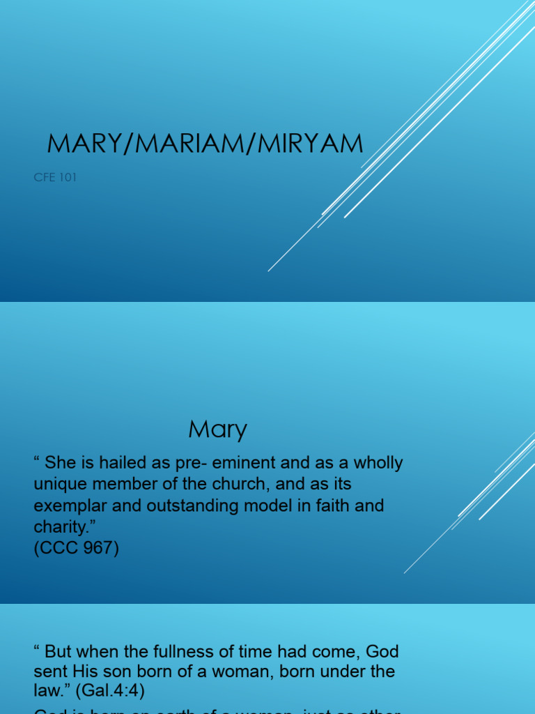 Mary: Model of Faith and Discipleship | PDF