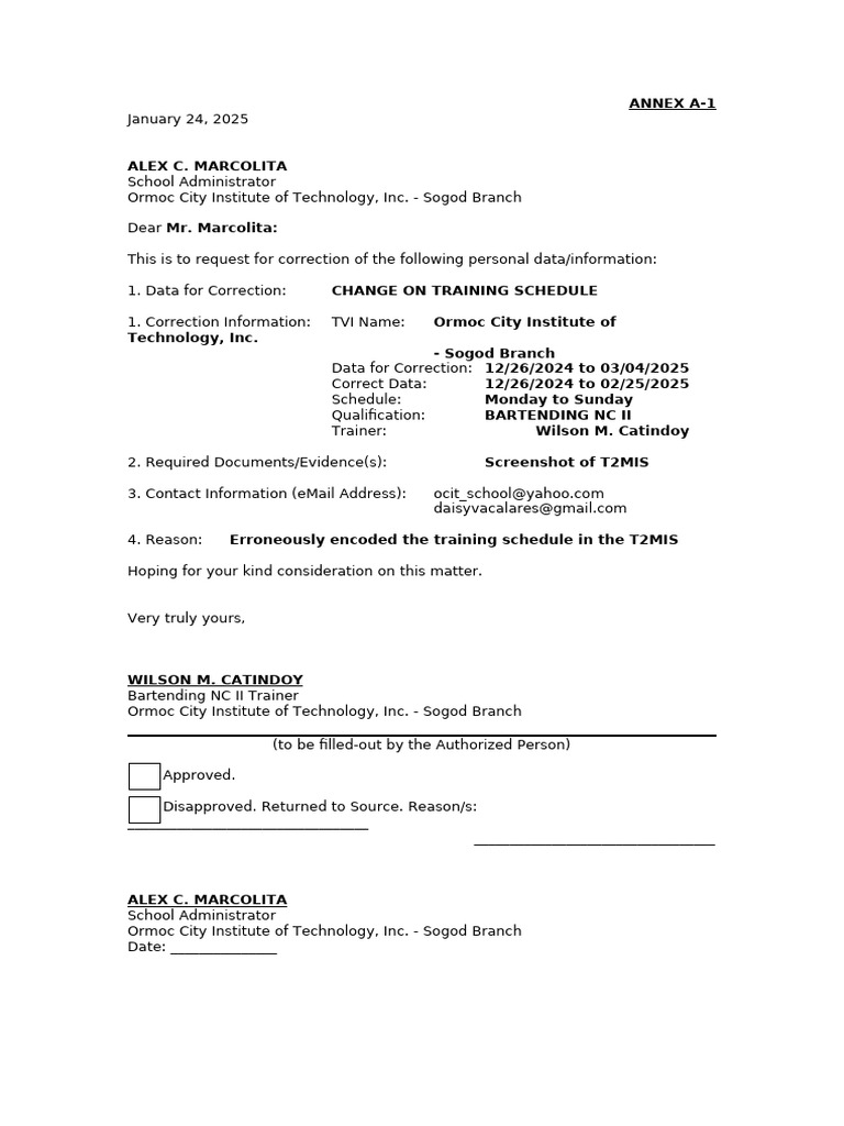 T2MIS Feedback ANNEX A-1 | PDF