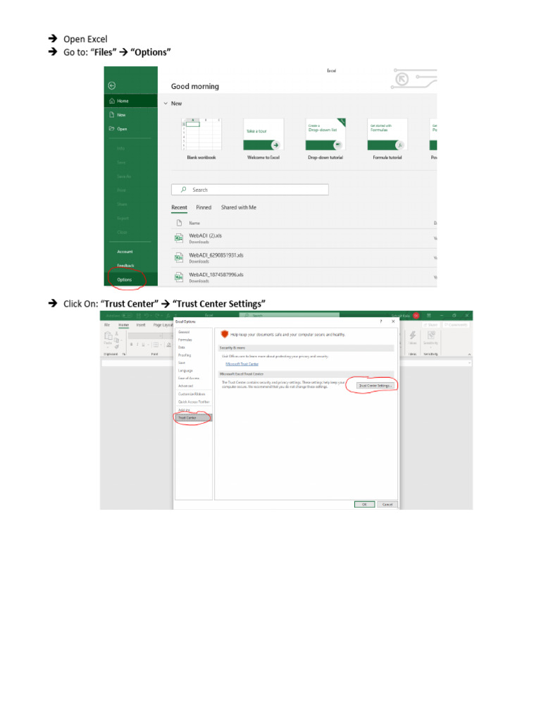 MOF WebADI Settings For Excel and IE Browser | PDF