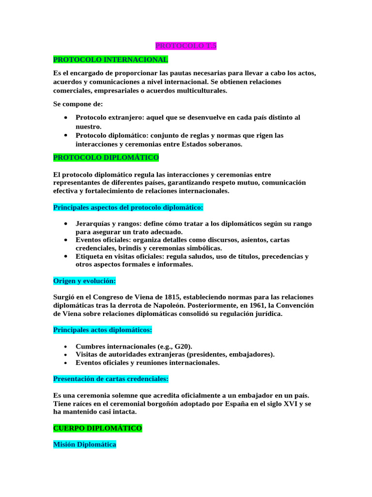 Protocolo T.5y6docx | PDF | Embajador | Patrocinador (Comercial)