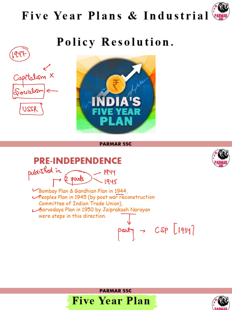 Five Year Plan PARMAR SSC | PDF | Economy Of India | Economies