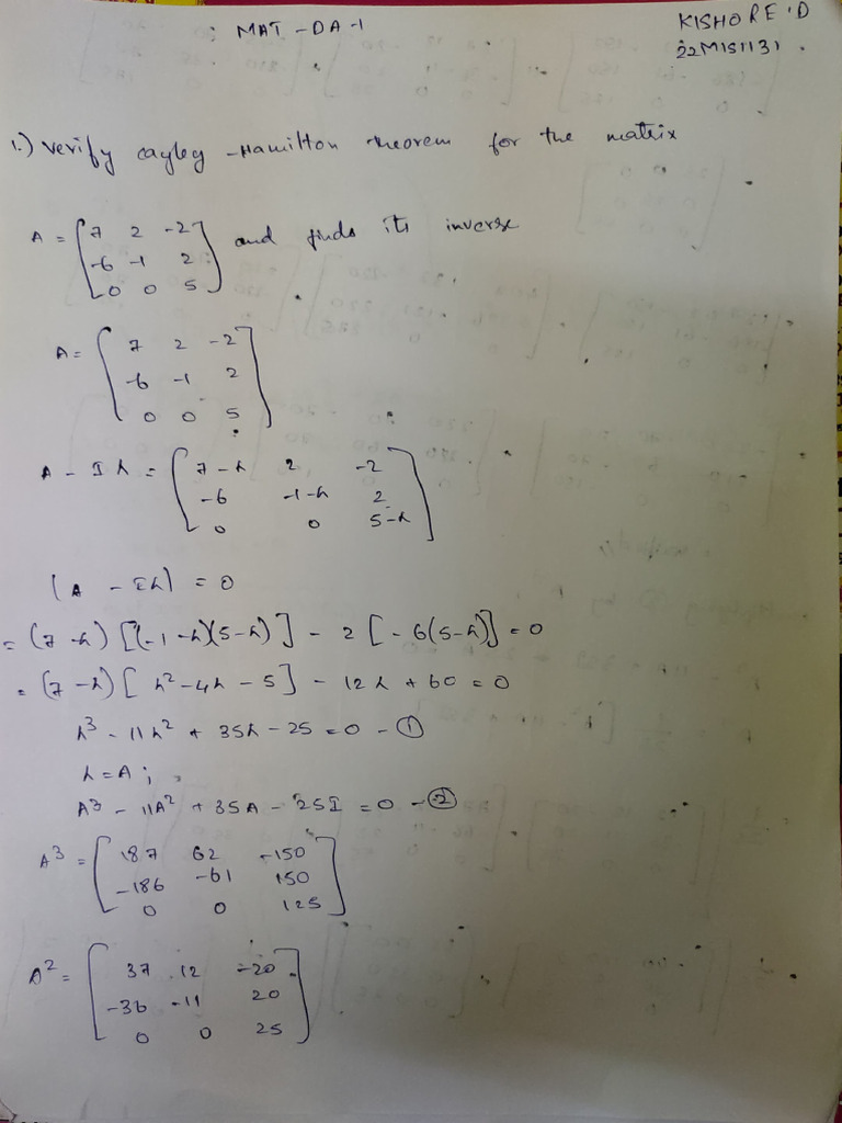 22MIS1131 Maths DA1 | PDF