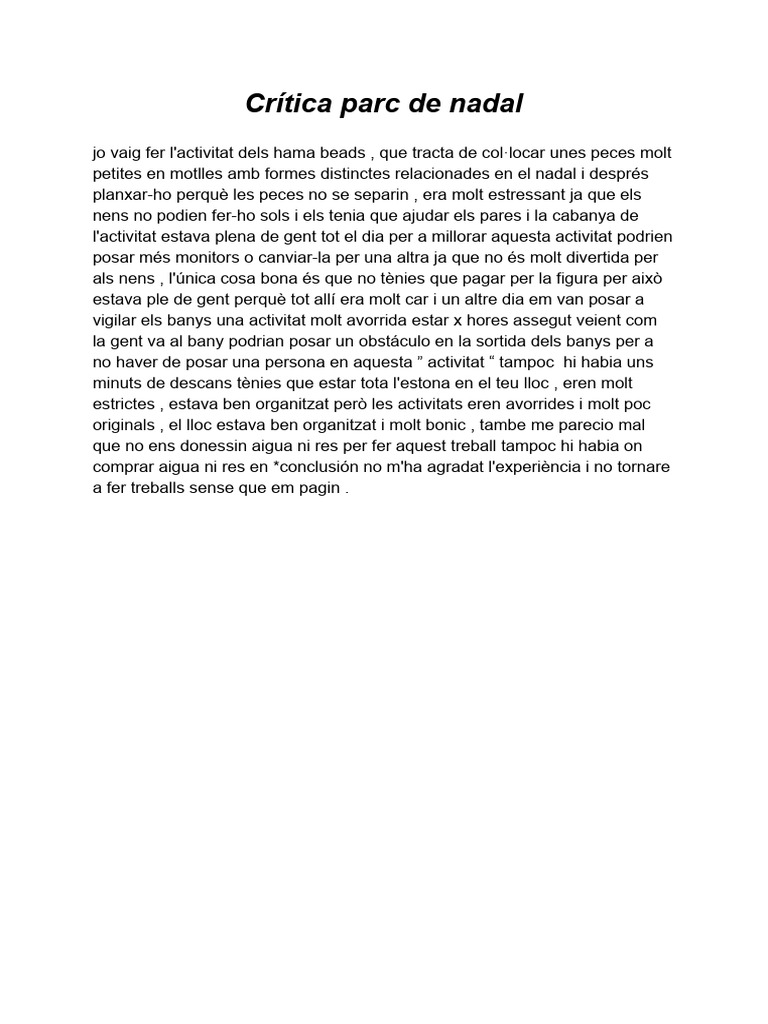 Critica Parc de Nadal | PDF