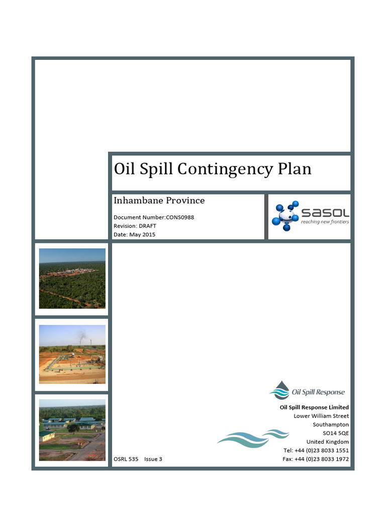 Oil Spill Contingency Plan - Inhambane Province | PDF | Oil Spill ...