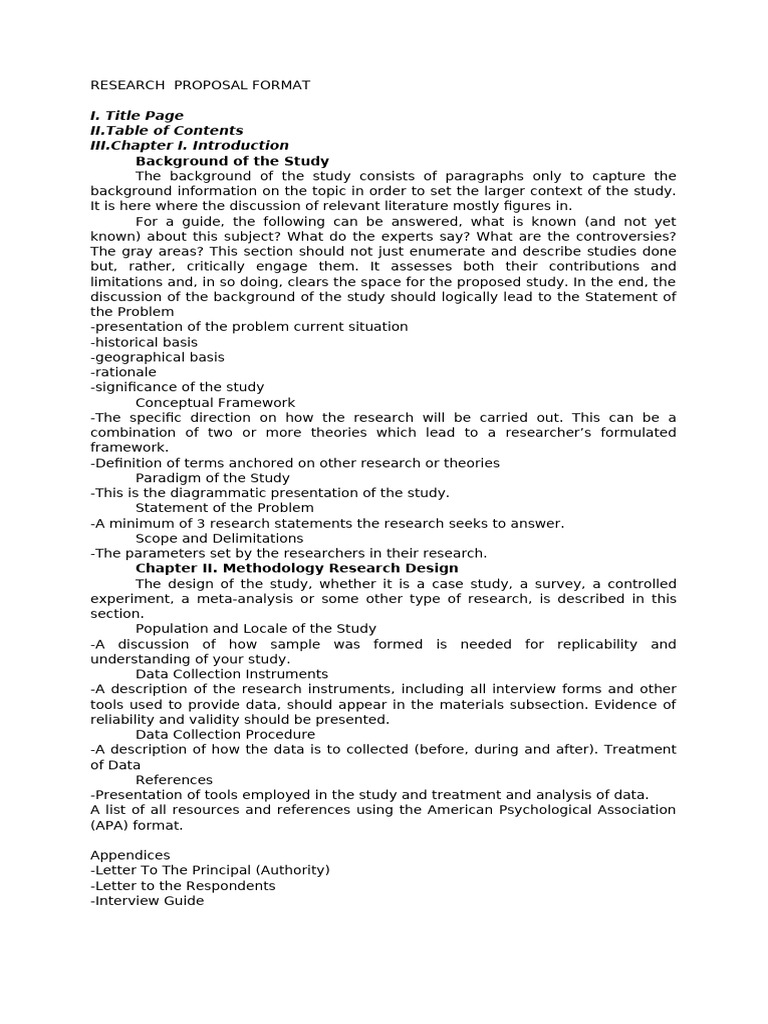 Research Proposal Format | PDF | Methodology | Psychology