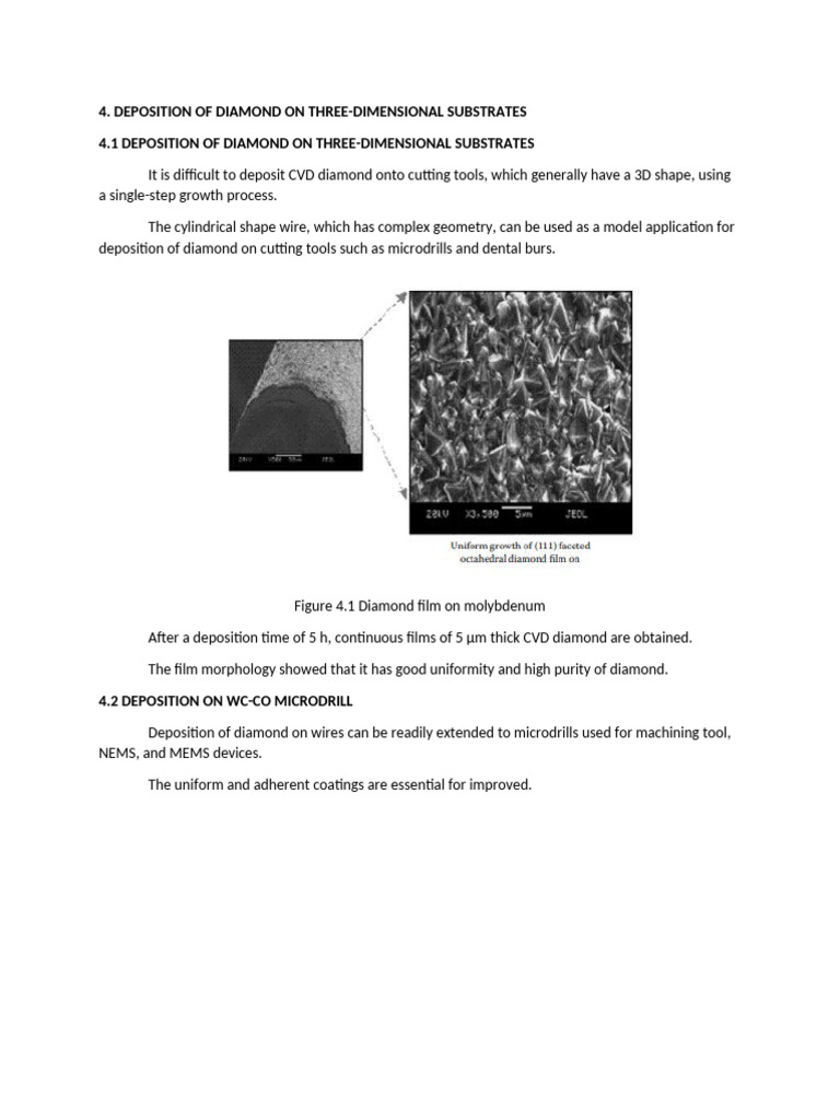 4 Deposition of Diamond On Three-Dimensional Substrates | PDF ...