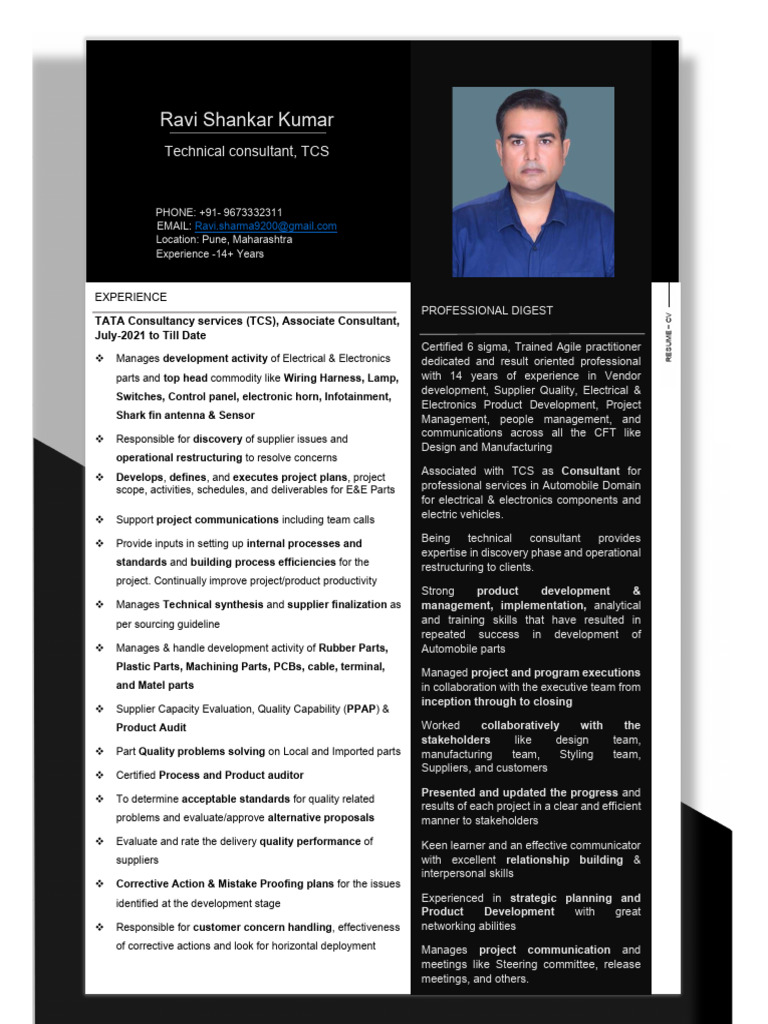 Ravi Shankar Kumar Resume | PDF | Audit | Project Management