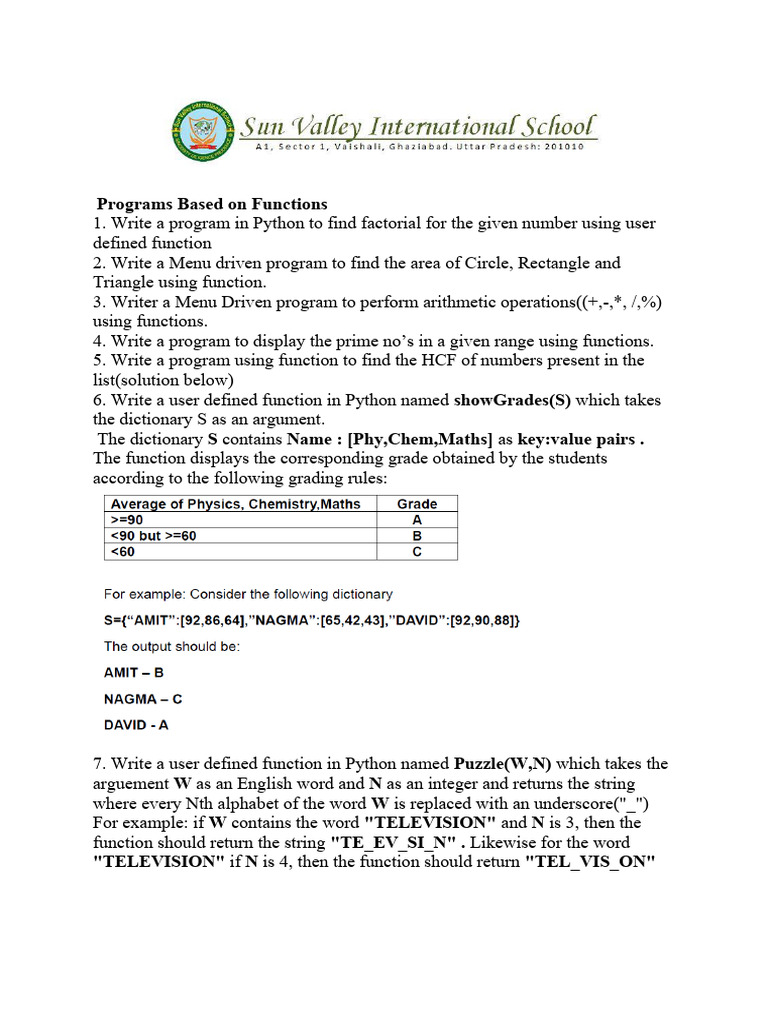 Python Function-Based Programs | PDF
