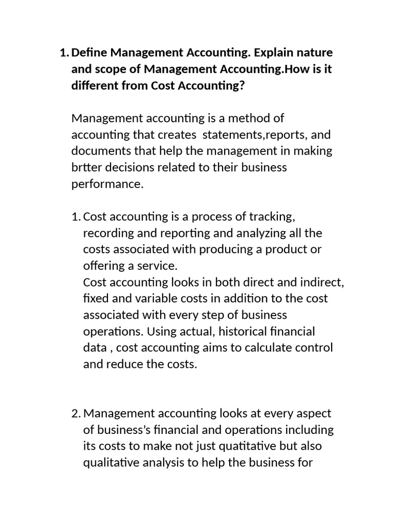 MA Self | PDF | Management Accounting | Cost Accounting