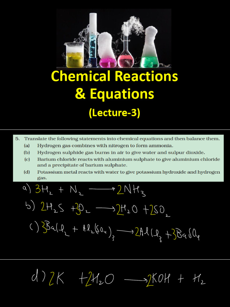 Chemical Reaction and Equation L3 Chemistry Class 10 Cbse by Ashu | PDF ...