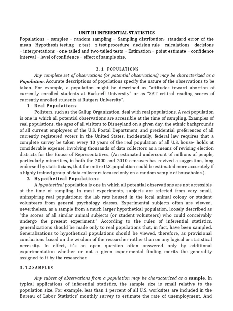 unit-3 -notes | PDF | Hypothesis | Probability Distribution