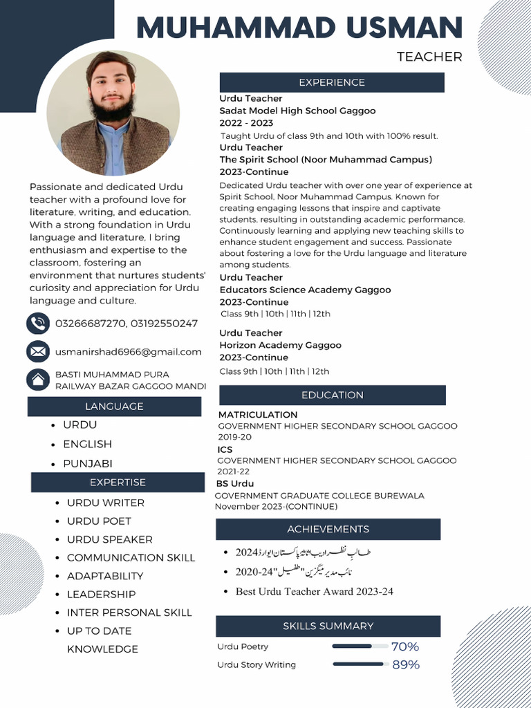 Muhammad Usman 'S CV - 20240522 - 192607 - 0000 | PDF