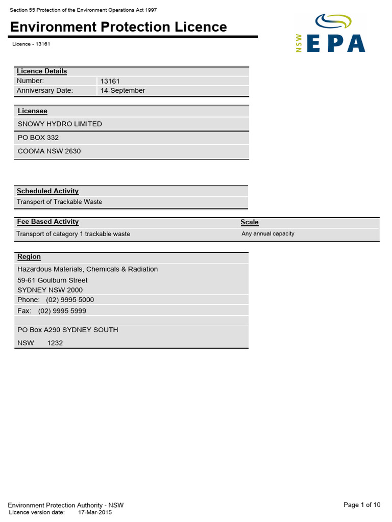 13161 | PDF | License | Pollution