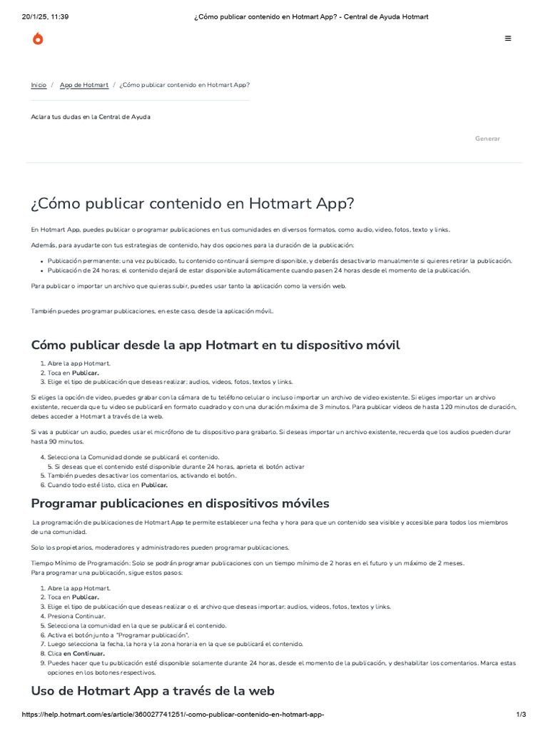 ¿Cómo Publicar Contenido en Hotmart App - Central de Ayuda Hotmart ...