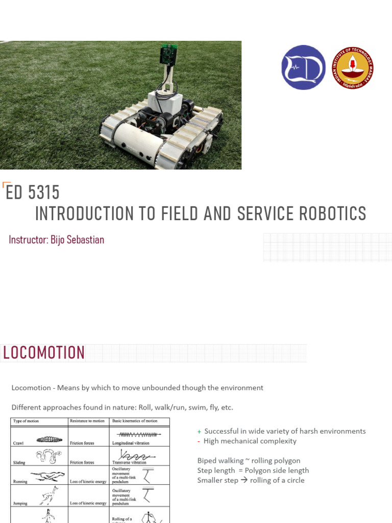 Introduction to Robot Locomotion Types | PDF | Kinematics | Motion ...