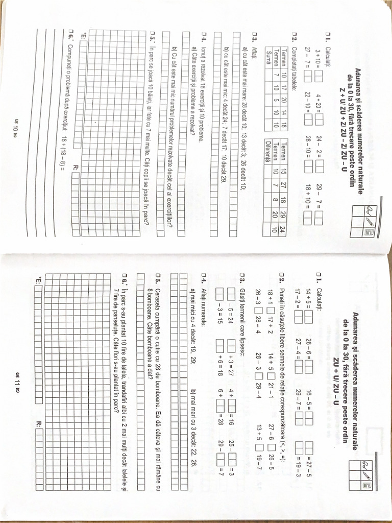 Culegere Matematica Clasa 2 Pag 1-23 | PDF