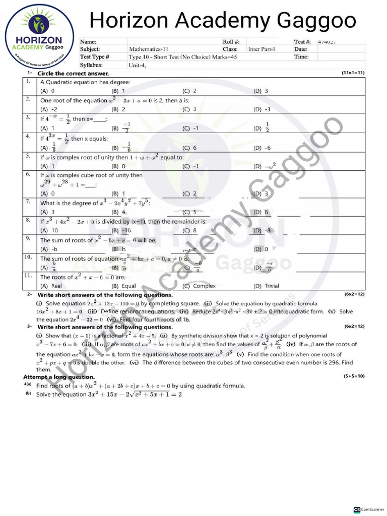 1st Year Math Chapter Wise (Taleemcity - Com) - Freeze - PDF - 20250209 ...